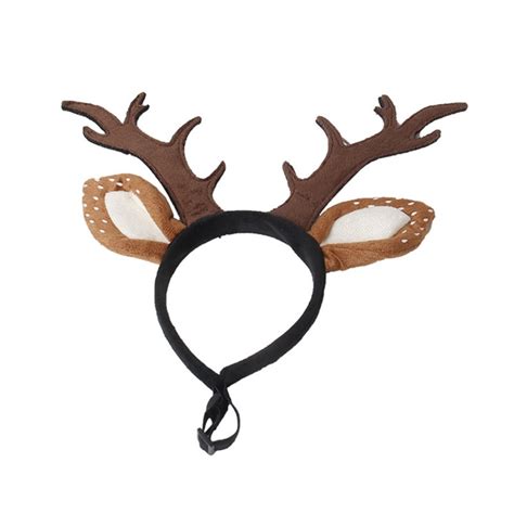 Badu Bg Сладка фотореквизит Кафява коледна лента за глава от еленови рога за кучета Котки