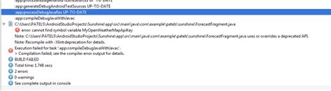 Error Cannot Find Symbol Variable Myopenweathermapapikey Android