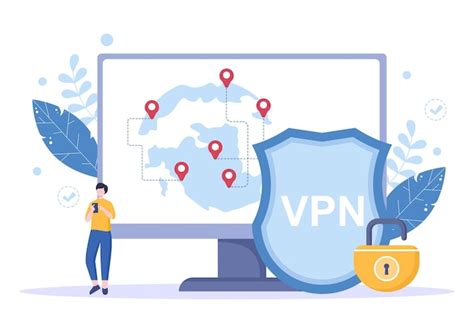 Premium Vector VPN Or Virtual Private Network Service Vector