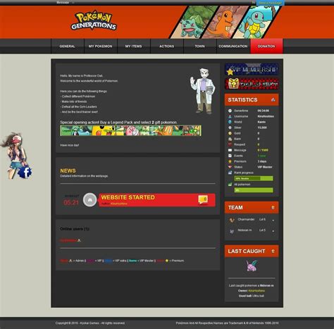Pokemon Pokemon Generations Browser Game RaGEZONE MMO Development Forums