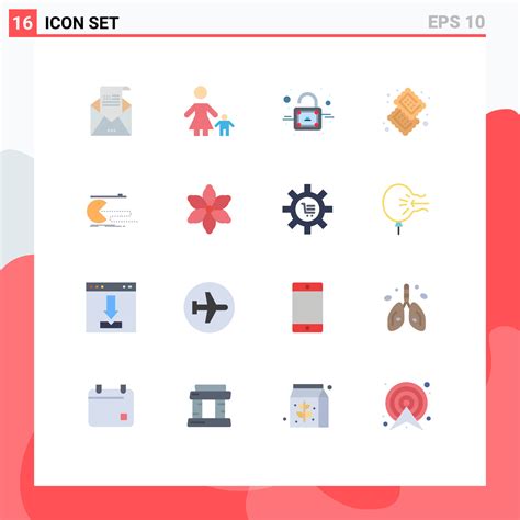 Group Of 16 Modern Flat Colors Set For Sweet Dessert Mom Cookie Unlock Editable Pack Of Creative