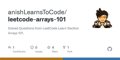 Github Anishlearnstocodeleetcode Arrays 101 Solved Questions From Leetcode Learn Section