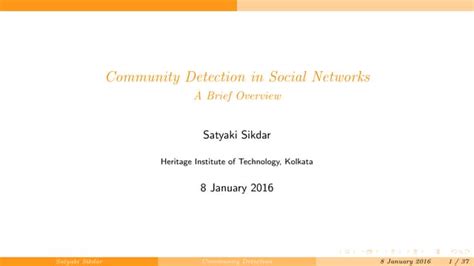 Community Detection In Social Networks A Brief Overview Ppt