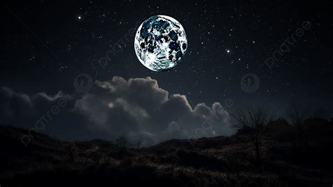 Moon Sky Galaxy Blue Sky Background Blue Sky And White Clouds Tree Branch Cloud Background