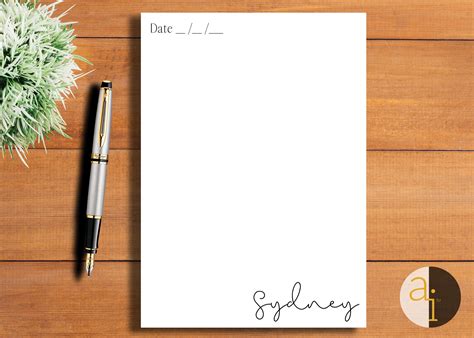 Personalized Notepad Custom Notepad With Date T For Etsy