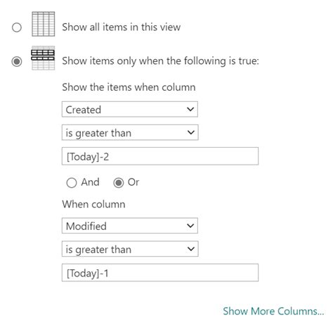 filter sharepoint list to only display items that were created within