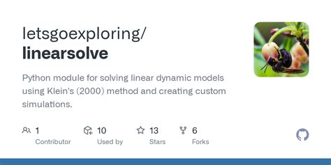 GitHub Letsgoexploring Linearsolve Python Module For Solving Linear Dynamic Models Using