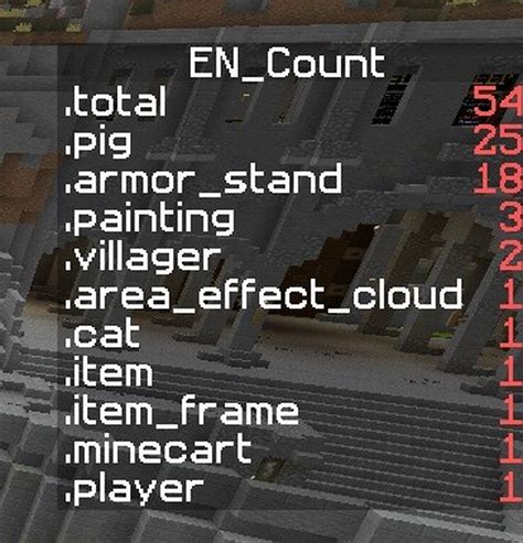 Entity Counter Minecraft Data Pack