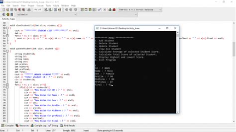 C Program Using Struct And Switch Menu Option Free Source Code
