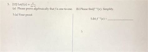 solved 5 [12] letf f x 2x−4x a please prove