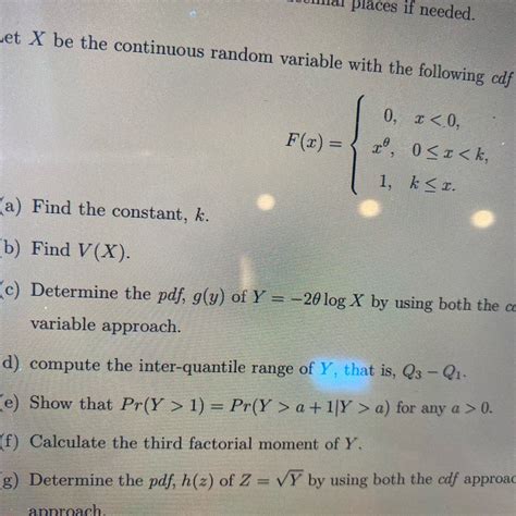 Det X Be The Continuous Random Variable With The Chegg