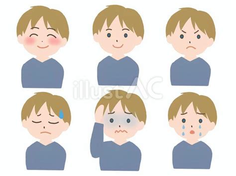 白人男性の表情まとめイラスト No 24319370無料イラストフリー素材ならイラストAC