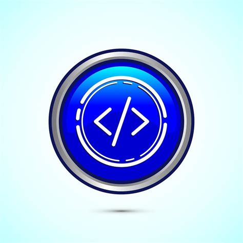 Coding icon design illustration, Web development icon, Blue color round button design 55774916 ...