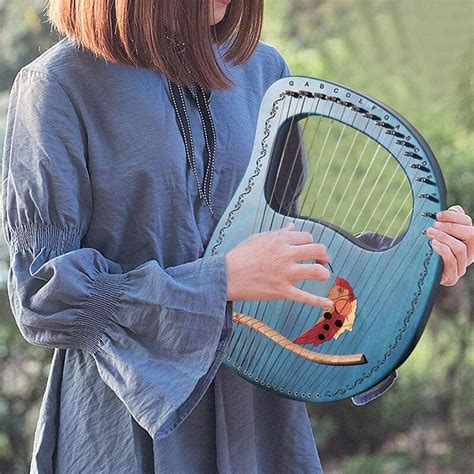 Hg Lyre Harp 16 String Harp Heptachord Solid Wood Vicedeal