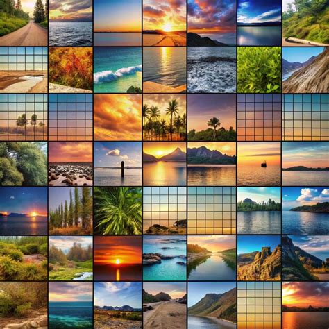 Collage Grid Effect Overlay Premium Ai Generated Image
