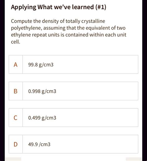 Applying What Weve Learned 1 Compute The Density Of Totally