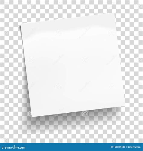 White Sheet Of Note Paper Isolated On Transparent Background Sticky