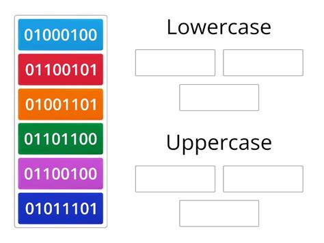Binary Code Lowercase And Uppercase Group Sort