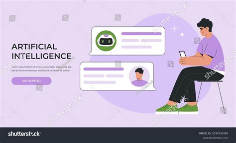ai chat bot man communicating messaging stock vector royalty free