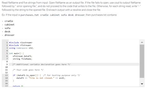 Solved Read FileName And Five Strings From Input Open Chegg Com