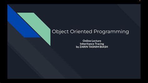 Ztb Cse111 Online Class Inheritance Tracing Zarin Tasnim Biash Youtube