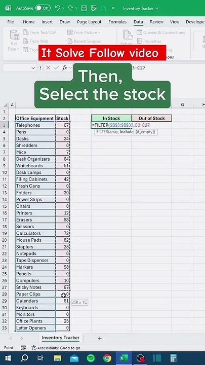 filter formula excel computer exceltips microsoftoffice exceltricks