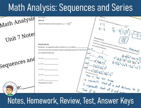 Math Analysis Unit 7 Sequences And Series Notes Hw Review Test Answers