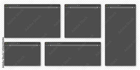Blank Web Browser Window With Tab Toolbar And Search Field Modern Website Internet Page In