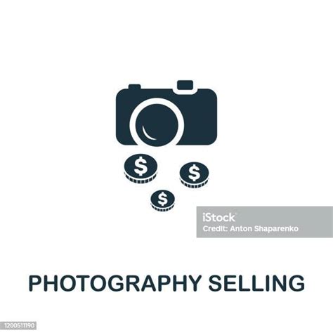 사진 판매 벡터 아이콘 기호입니다 수동 소득 아이콘 컬렉션에서 창조적 인 기호 컴퓨터 및 모바일용 플랫 사진 판매 아이콘 가득 검은색에 대한 스톡 벡터 아트 및 기타 이미지