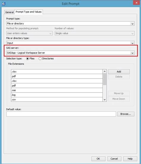 60204 The Sas Server Setting Is Ignored When Using The Browse