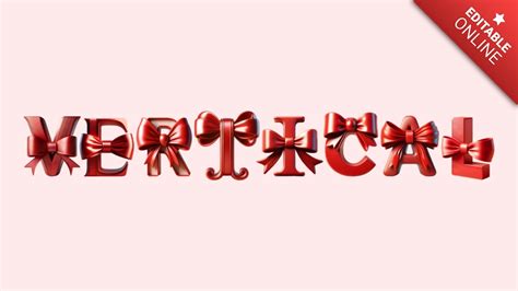 Vertical Red Bow Alphabet Font Text Effect Generator