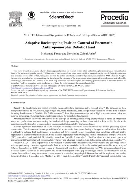 Pdf Adaptive Backstepping Position Control Of Pneumatic