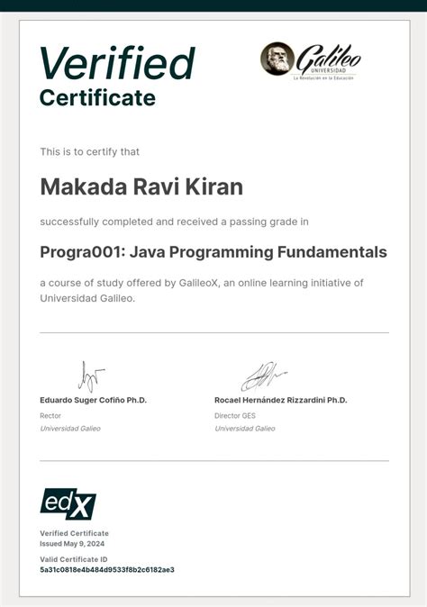 Ravi Kiran On Linkedin Edx Javaprogrammingfundamentals