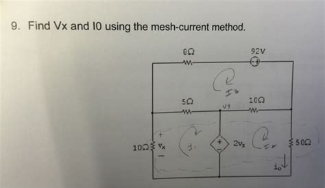 Solved Find V X And 10 Using The Mesh Current Method Chegg Com