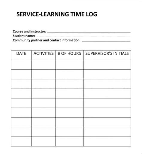 Excel Service Log Templates Word Excel Formats