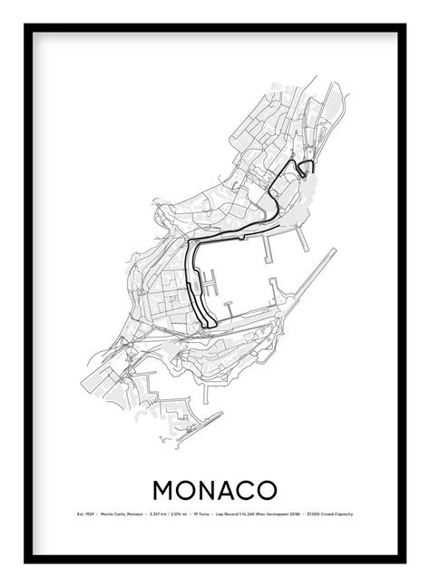 F1 Formula 1 Race Track Circuit Map Print Poster Wall Decor Art T Him Her Race Track