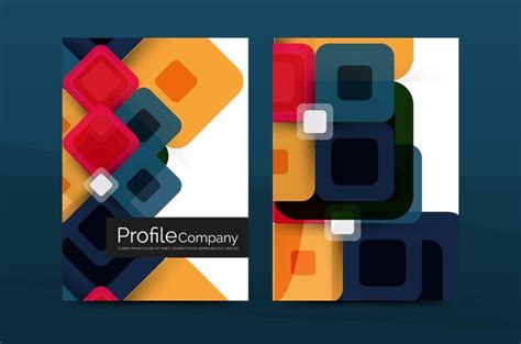 Premium Vector Vector Colorful Square Business Annual Report Cover