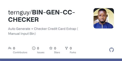 github ternguy bin gen cc checker auto generate checker credit