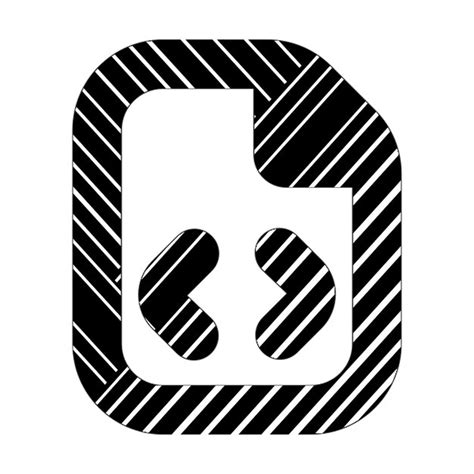 Premium Photo File Code Icon Black White Diagonal Lines