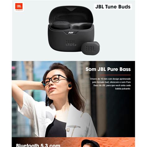 Fone De Ouvido Jbl Tune Buds Preto Casas Bahia