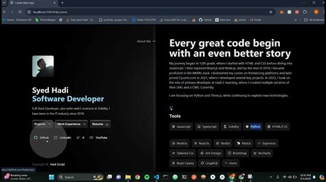 decent developer portfolio showcase built with next js and aceternity