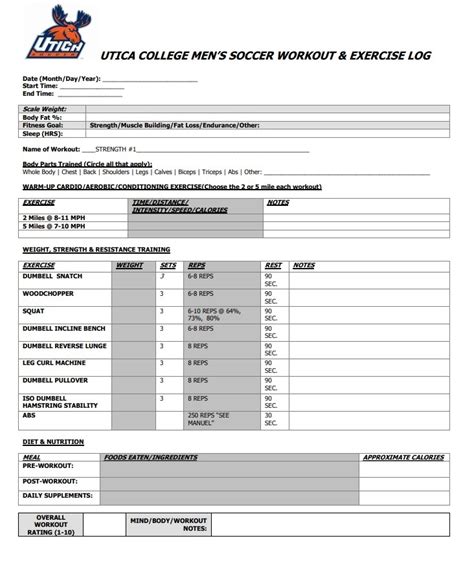 Exercise Log Templates 19 Free Printable Word Excel PDF Formats Samples Examples Forms