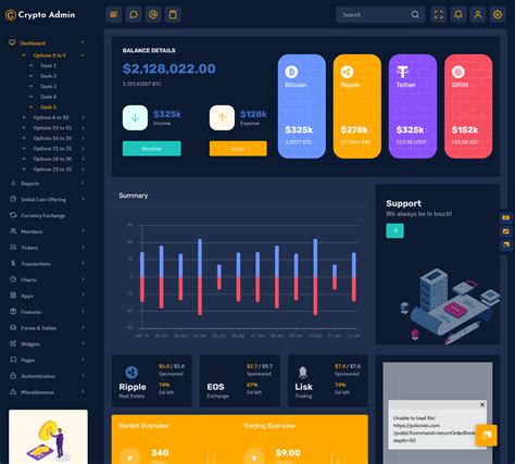 Modern Cryptocurrency Dashboard Template Crypto Admin Ui Kit