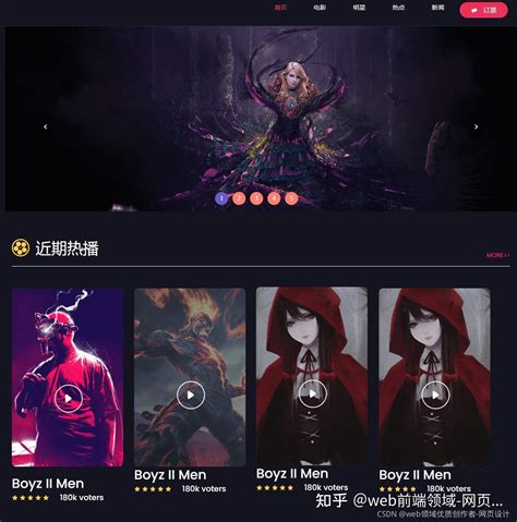 Html5期末大作业：电影介绍网站设计——电影资讯博客5页 Htmlcssjavascript 知乎