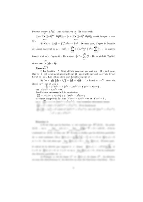 Solution Examen Danalyse De P3 Distributions Et Transformees Fourier