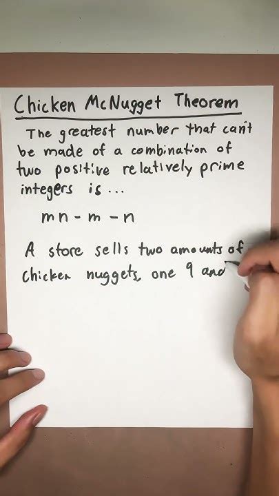 Chicken Mcnugget Theorem Maths Algebra Numbertheory Youtube