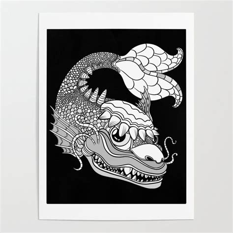 Shop Black And White Japanese Yokai Poster On Society6 Posters Art