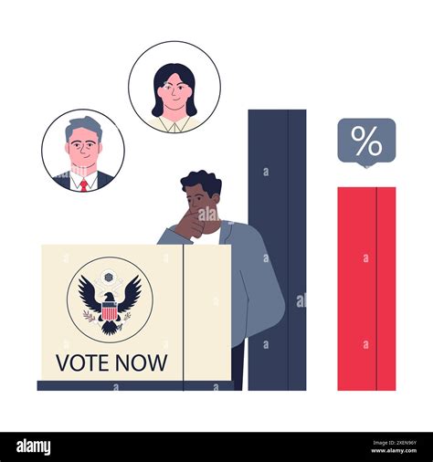 Presidential Election Man Choosing Between Democrats And Republicans Party Usa Political And