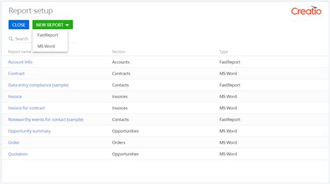 Ms Word Reports Creatio Academy