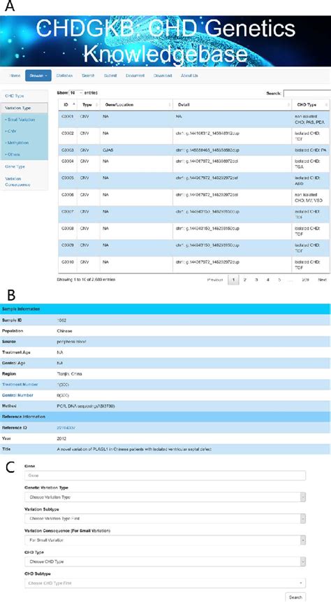 An Example Of The Search Interface With CHD Subtype And Precise Query